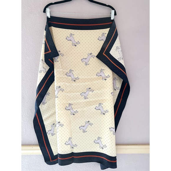 CAbi | Accessories | Cabi Horse Theme Scarf Silk Old Money | Poshmark